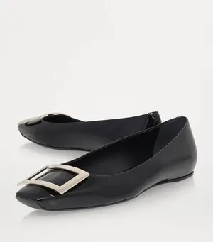 ROGER VIVIER Quadrata Trompette Ballet Flats - Black