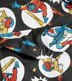 Moschino Silk Cartoon Print Bomber Jacket