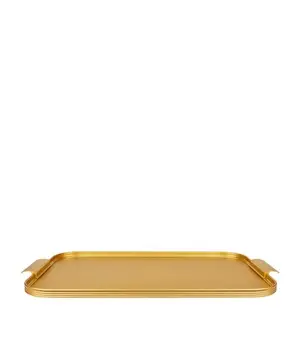 KAYMET Ribbed Serving Tray - Gold