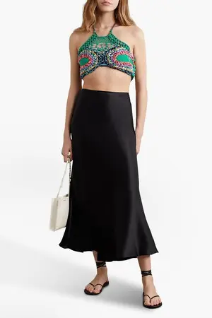 Etro Cropped Open-back Crochet Halterneck Top