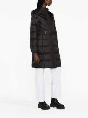 TWINSET Hooded Belted Puffer Coat - Black