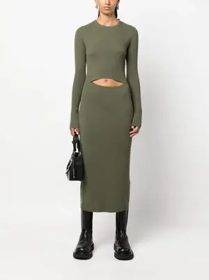 DIESEL® Cut-out Wool-blend Dress - Green