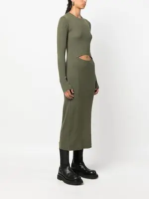 DIESEL® Cut-out Wool-blend Dress - Green