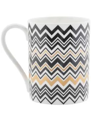 Missoni Zigzag-print Porcelain Mug - Gold