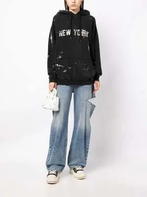 R13 Slogan-print Distressed Hoodie