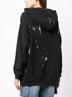R13 Slogan-print Distressed Hoodie