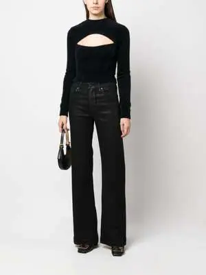 Moschino Long-sleeve Faux-fur Jumper - Black