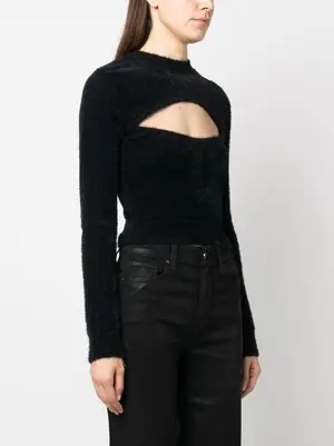 Moschino Long-sleeve Faux-fur Jumper - Black