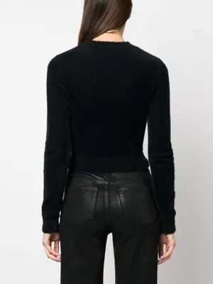 Moschino Long-sleeve Faux-fur Jumper - Black