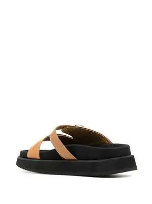 REIKE NEN Buckle-fastening Leather Sandals - Brown