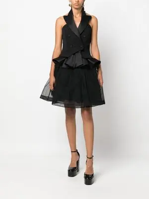 Moschino Double-breasted Sleeveless Blazer Top