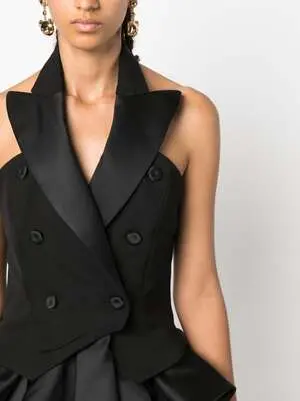 Moschino Double-breasted Sleeveless Blazer Top