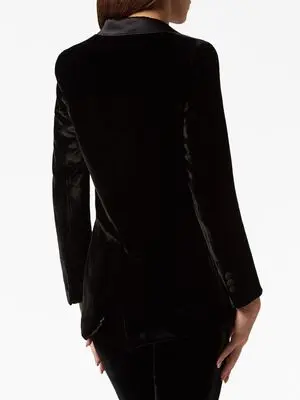 Philipp Plein Velvet Blazer With Contrasting Trim