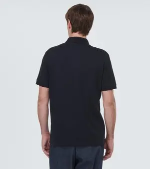 Giorgio Armani Cotton-blend Polo Shirt - Blue