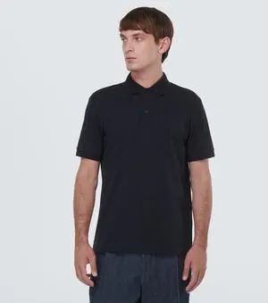 Giorgio Armani Cotton-blend Polo Shirt - Blue