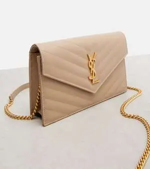 Saint Laurent Cassandre Matelassé Envelope Leather Bag