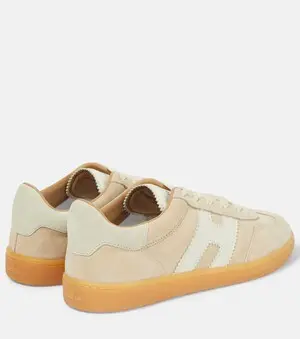 Hogan H647 Leather-trimmed Suede Sneakers - Beige