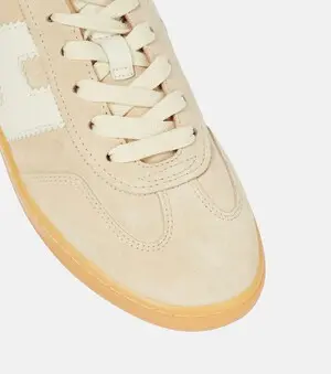 Hogan H647 Leather-trimmed Suede Sneakers - Beige