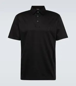 Men's Armani Shirt Black Polos