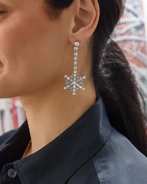 Clarins Baublebar Having A Snowball Snowflake Drop Earrings