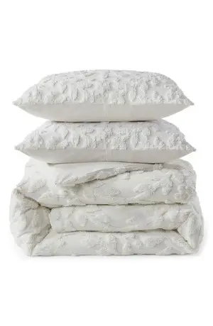 PERI HOME Chenille Laurel Duvet Cover & Shams Set - White