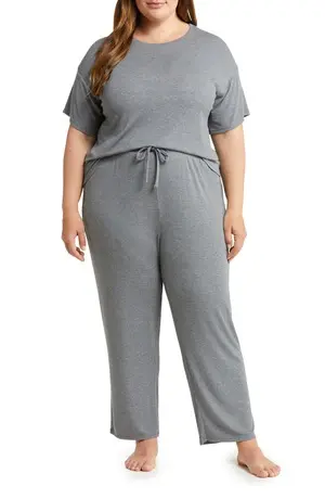 Nordstrom Moonlight Eco Easy Rib Pajamas - Grey Dark Heather