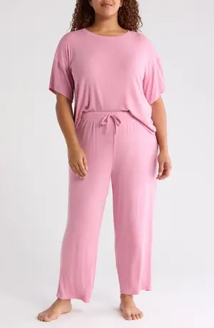 Nordstrom Moonlight Eco Easy Rib Pajamas Pink Prince