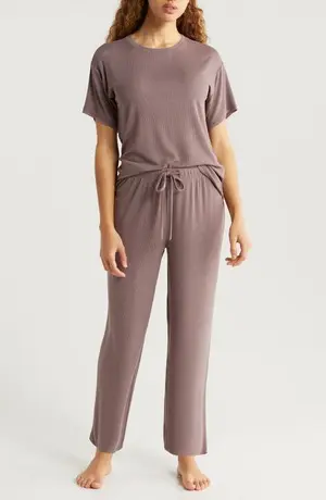 Nordstrom Moonlight Eco Easy Rib Pajamas Grey Plum