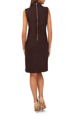 Halogen Mock Neck Sheath Dress - Dark Roast