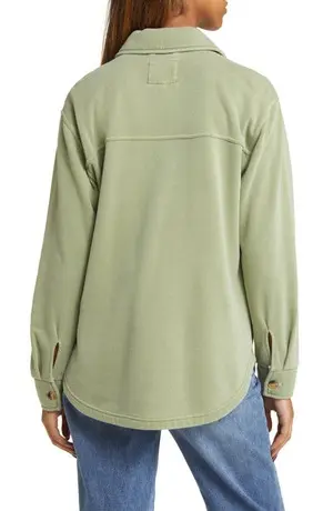 THREAD & SUPPLY Longline Knit Shacket - Bay Leaf