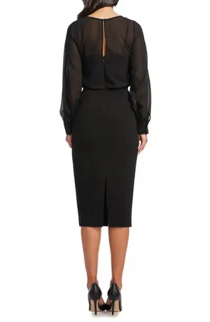 Dress The Population Pilar Mixed Media Dress - Black
