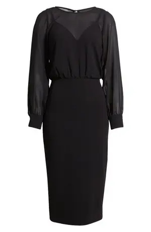Dress The Population Pilar Mixed Media Dress - Black