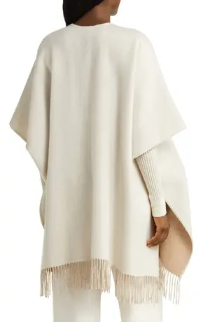 Nordstrom Reversible Pocket Wool & Cashmere Ruana - Ivory Combo