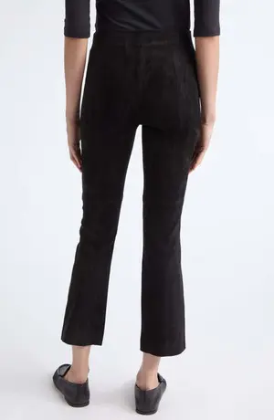 Vince Lambskin Suede Crop Flare Leg Pants