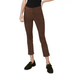 Vince Stretch Suede Crop Pants - Dark Wheat
