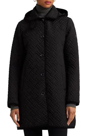 Ralph Lauren Quilted Hooded Coat Black