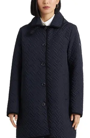 Ralph Lauren Quilted Hooded Coat - Dk Navy
