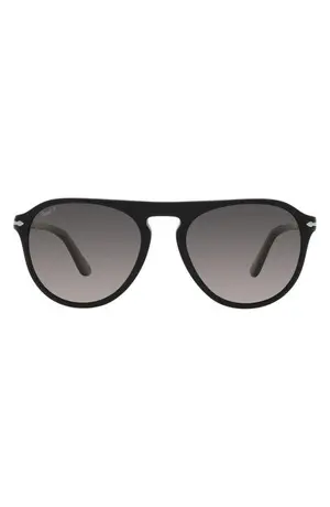 Persol 55mm Polarized Pilot Sunglasses - Black
