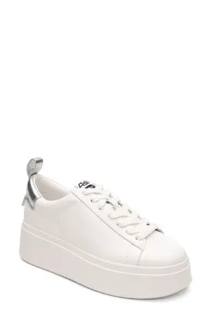 Ash Maya Platform Sneaker - White/ Silver