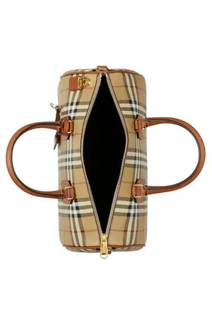 Burberry Check Coated Canvas Duffle Bag - Vntg Chk/briar Brown