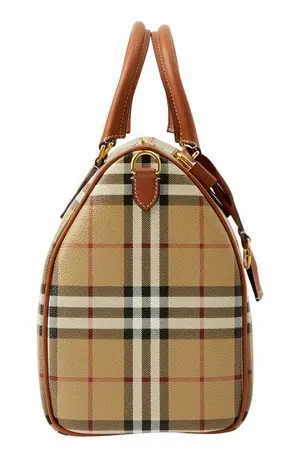 Burberry Check Coated Canvas Duffle Bag - Vntg Chk/briar Brown
