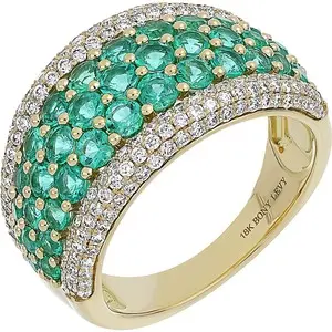 Bony Levy El Mar Wide Ring - 18k Y Gold - Diamond Emerald