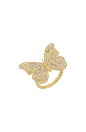 Bony Levy Bony Levy Icon Diamond Pavé Butterfly Ring 18k Yellow Gold