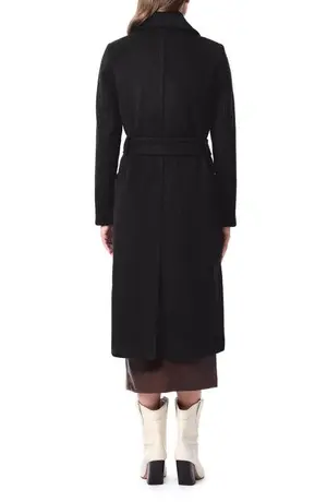 Bernardo Belted Wool-blend Longline Coat