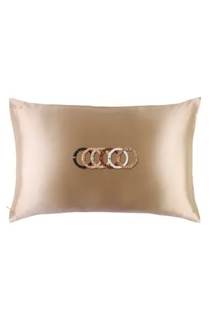 Slip Pure Silk Pillowcase And Skinny Scrunchie Set - Caramel