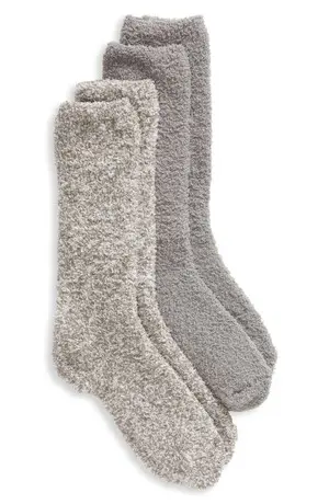 Barefoot Dreams Barefoot Dreams 2-Pack CozyChic™ Socks Dove Gray Multi