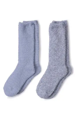 Barefoot Dreams Barefoot Dreams 2-Pack CozyChic™ Socks Snow Drop Multi