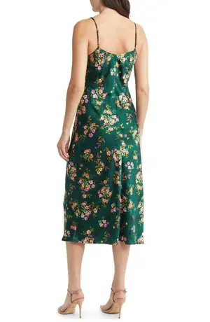 LOST + WANDER Sarah Floral Print Midi Slipdress