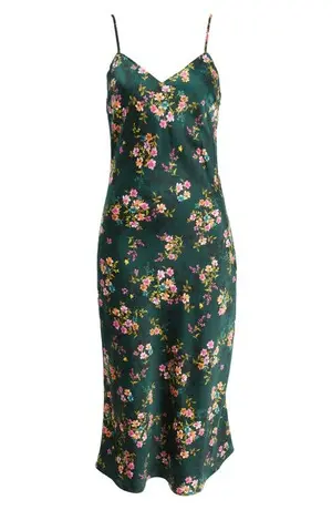 LOST + WANDER Sarah Floral Print Midi Slipdress