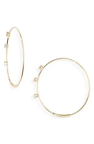 Lana Jewelry 14k Gold Diamond Hoop Earrings - 14k Yellow Gold